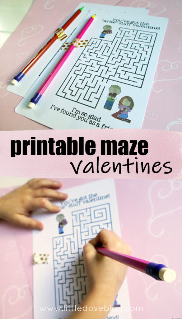 "write" stuff valentines: fun maze valentines - Little Dove Blog