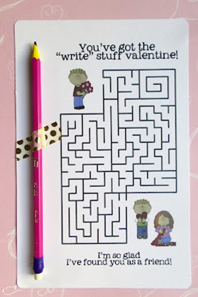 "write" stuff valentines: fun maze valentines - Little Dove Blog