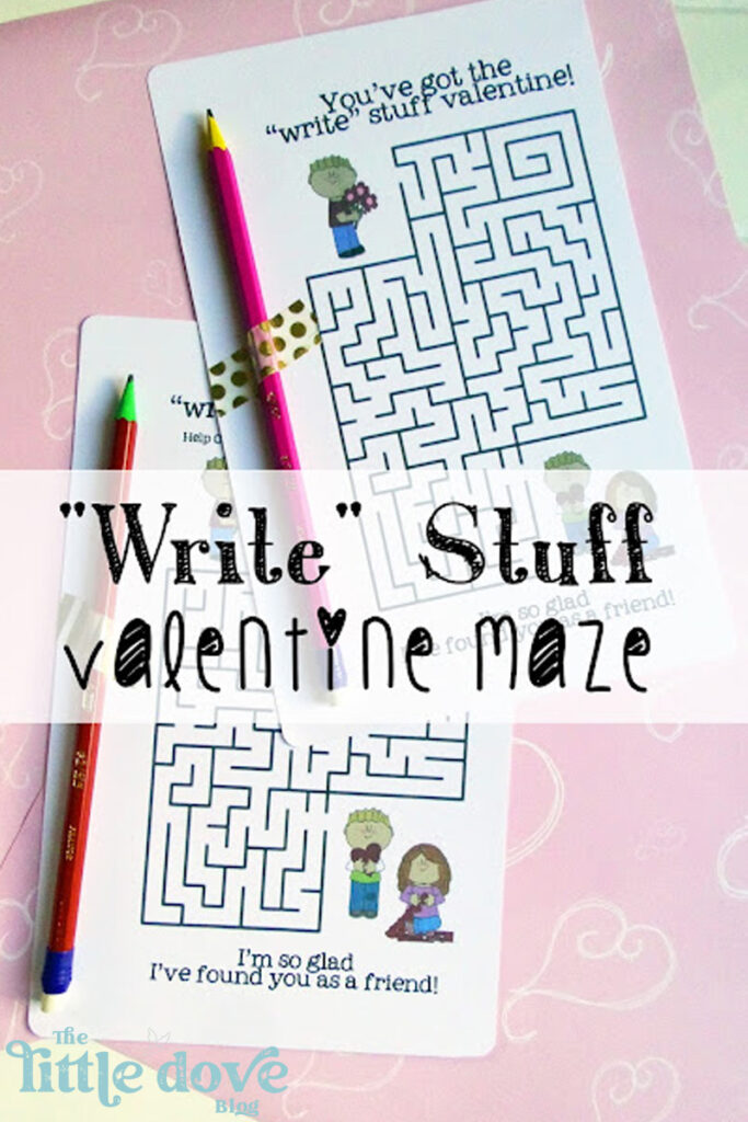"write" stuff valentines: fun maze valentines - Little Dove Blog