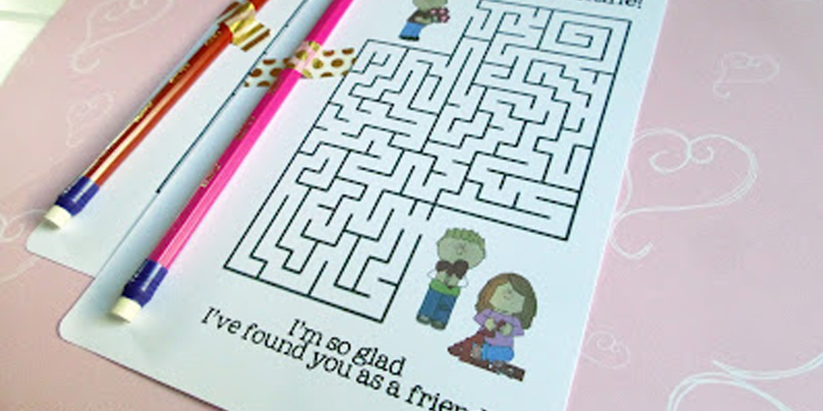 "write" stuff valentines: fun maze valentines - Little Dove Blog