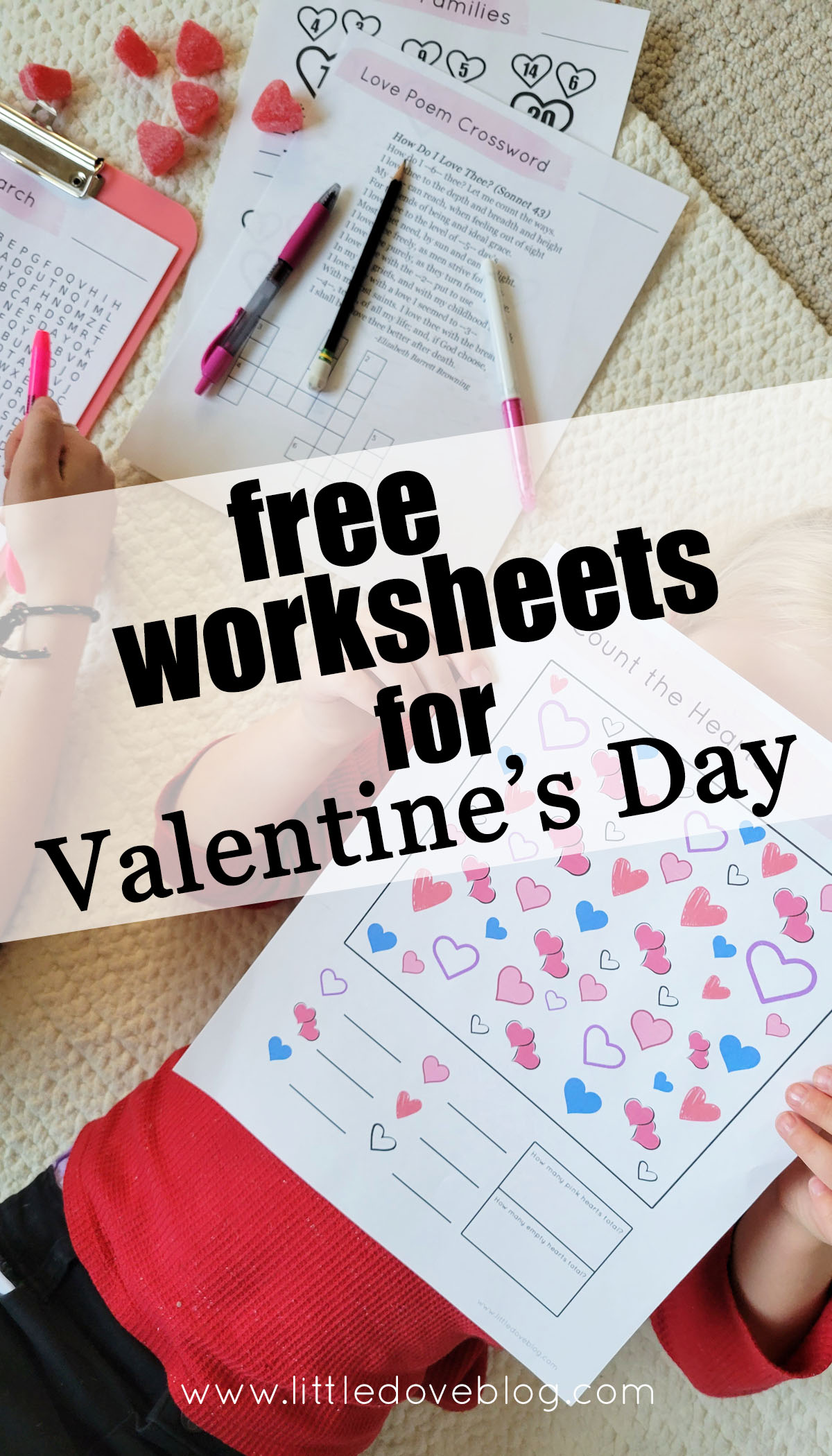 Valentine's Day worksheets for elementary students - Little Dove Blog