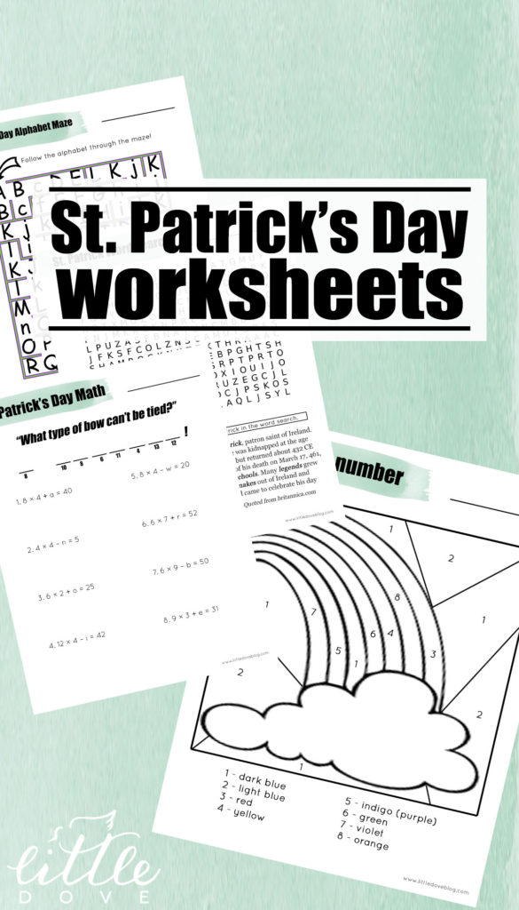 St. Patrick's Day worksheets for elementary students - Little Dove Blog