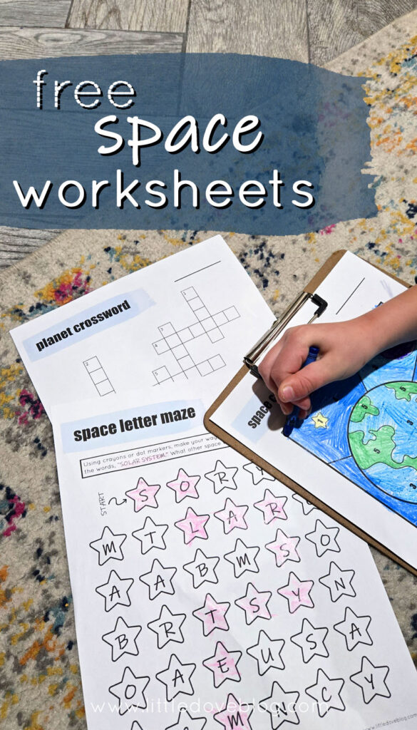space worksheets for elementary students - Little Dove Blog