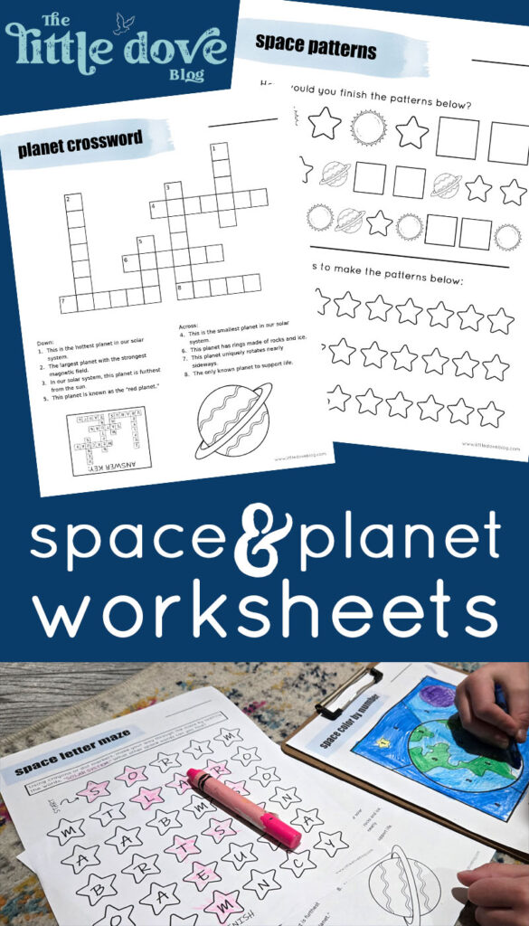 space worksheets for elementary students - Little Dove Blog