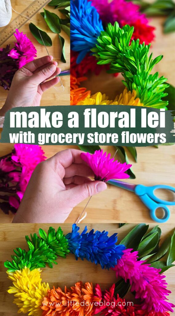 easy rainbow floral lei - Little Dove Blog