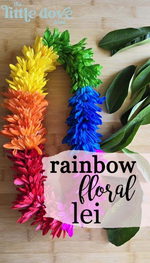 easy rainbow floral lei - Little Dove Blog